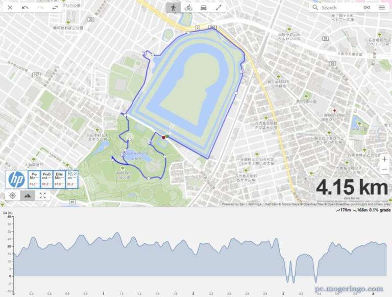 複数地点をルート化、サイクリングやお散歩コースを作成できるWebサービス 『On The Go Map』 - PCあれこれ探索