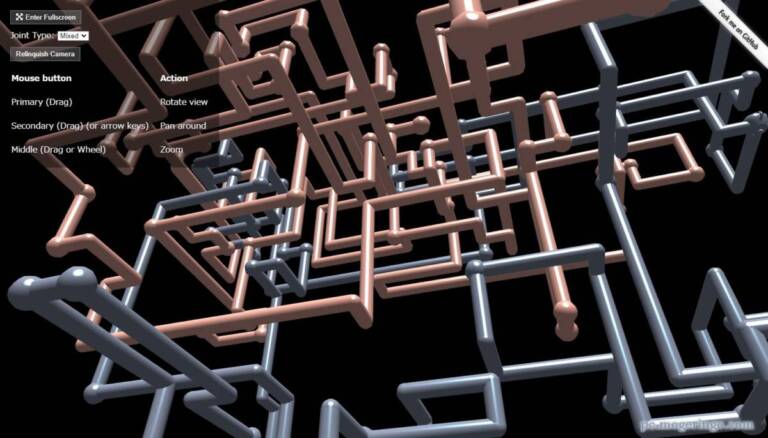 懐かしいパイプのスクリーンセーバーをWeb上で再現したWebサービス 『3D Pipes Screensaver』 - PCあれこれ探索