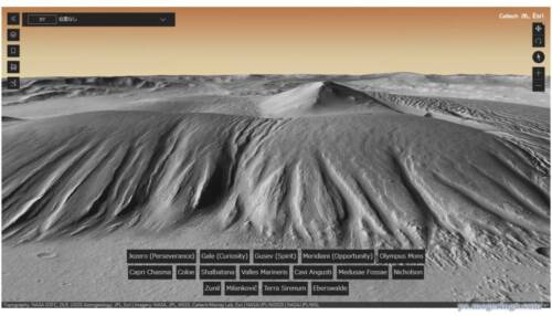 火星をグイグイ探検できる3DマップWebサービス 『The Global CTX Mosaic of Mars』 - PCあれこれ探索