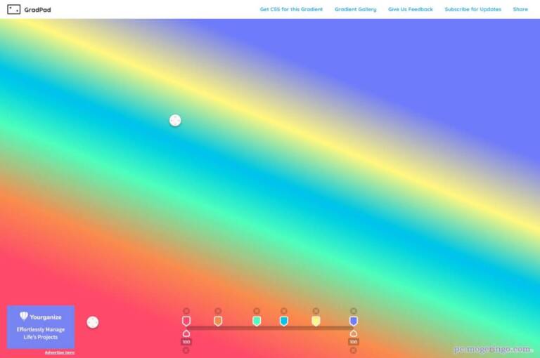グラデーションをデザインするのに最高な使い心地のWebツール 『GradPad』 - PCあれこれ探索