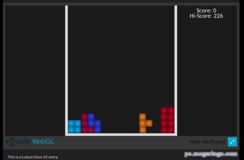 物理計算されたテトリスが遊べるWebゲーム 『Tetris with Physics』 - PCあれこれ探索