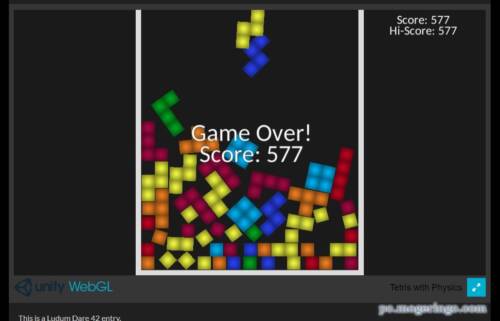 物理計算されたテトリスが遊べるWebゲーム 『Tetris with Physics』 - PCあれこれ探索