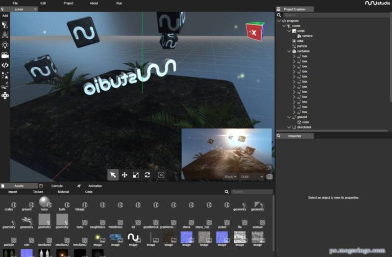 Web上で物理演算を使った3Dゲーム開発も可能なゲームエンジン 『nunuStudio』 - PCあれこれ探索