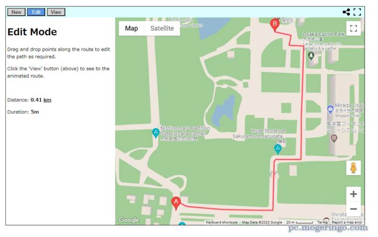 世界中を観光、ドライブや散歩をGoogleストリートビューで観光できるWebサービス 『Animated Route Maps』 - PCあれこれ探索