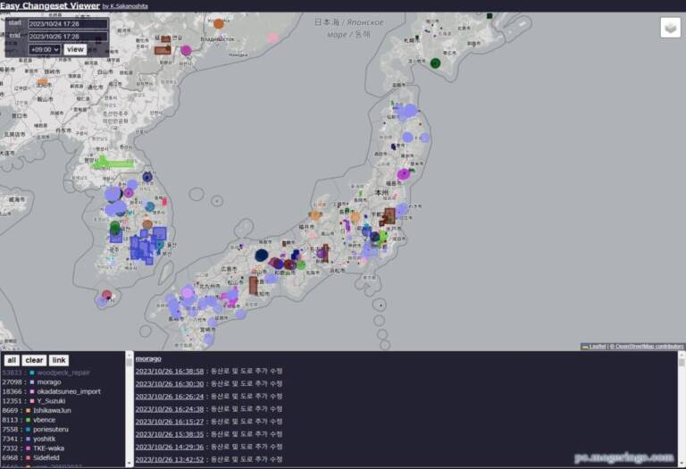 OSMマップの変更履歴を可視化するWebサービス 『Easy Chageset Viewer』 - PCあれこれ探索