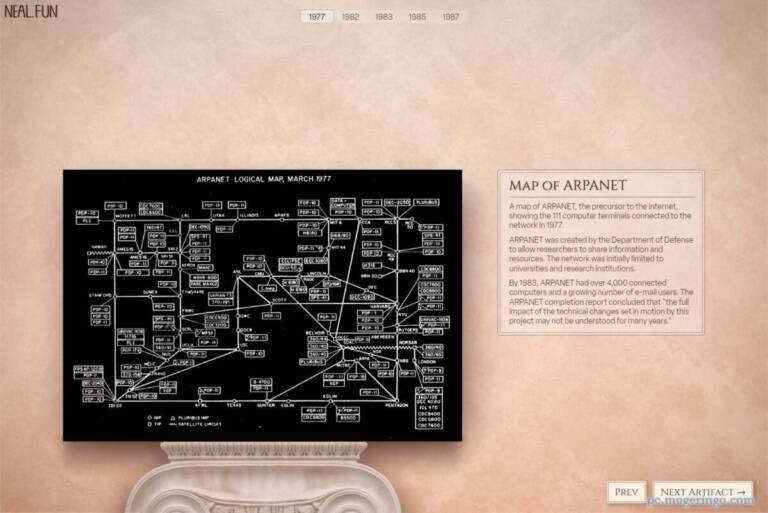 インターネット誕生を体験できる面白いWebサービス 『Internet Artifacts』 - PCあれこれ探索