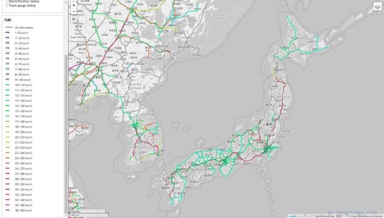 世界中の線路だけを地図に表示したWebサービス 『OpenRailwayMap』 - PCあれこれ探索