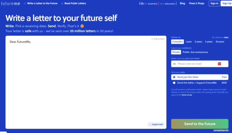 10年後の自分に手紙が送れるWebサービス 『FutureMe』 - PCあれこれ探索