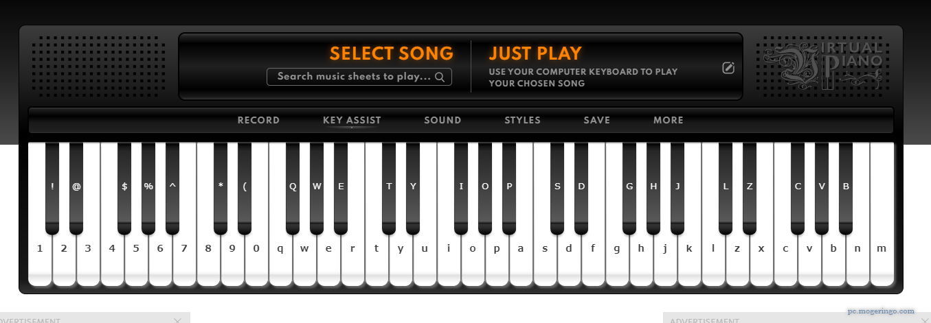 楽曲豊富!! アシスト機能付きで本格的ピアノ演奏ができるWebサービス 『Virtual Piano』 - PCあれこれ探索