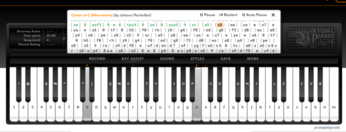楽曲豊富!! アシスト機能付きで本格的ピアノ演奏ができるWebサービス 『Virtual Piano』 - PCあれこれ探索