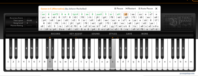 楽曲豊富!! アシスト機能付きで本格的ピアノ演奏ができるWebサービス 『Virtual Piano』 - PCあれこれ探索