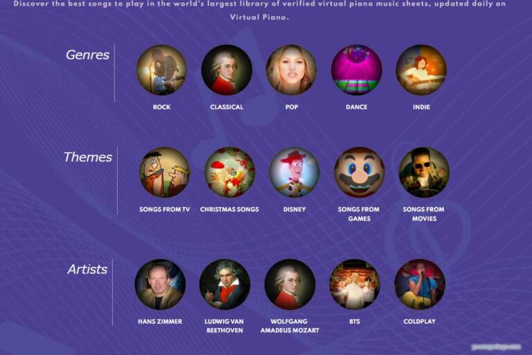楽曲豊富!! アシスト機能付きで本格的ピアノ演奏ができるWebサービス 『Virtual Piano』 - PCあれこれ探索