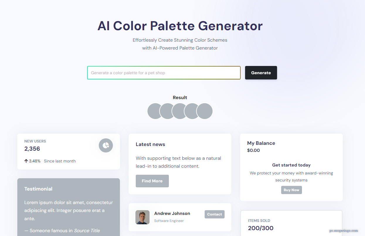 AIが文章から配色、カラーパレットを生成するWebサービス 『AI Color Palette Generator』 - PCあれこれ探索