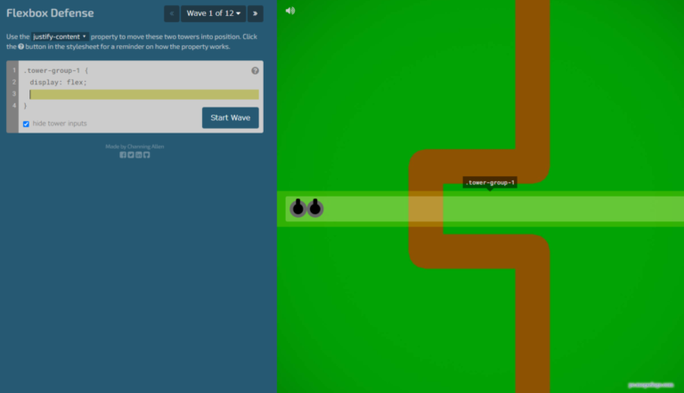 タワーディフェンスを攻略しながらCSSのFlexboxを習得できるWebサービス 『FLEXBOX DEFENSE』 - PCあれこれ探索