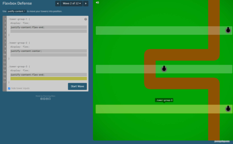 タワーディフェンスを攻略しながらCSSのFlexboxを習得できるWebサービス 『FLEXBOX DEFENSE』 - PCあれこれ探索