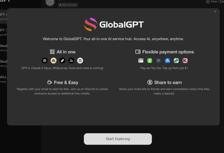 ChatGPTやDALLE、ClaudeなどAIオールインワンで使えるWebサービス 『GlobalGPT』 - PCあれこれ探索