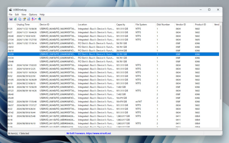 過去にUSBデバイスの接続履歴が見れるツール 『USB Drive Log』 - PCあれこれ探索